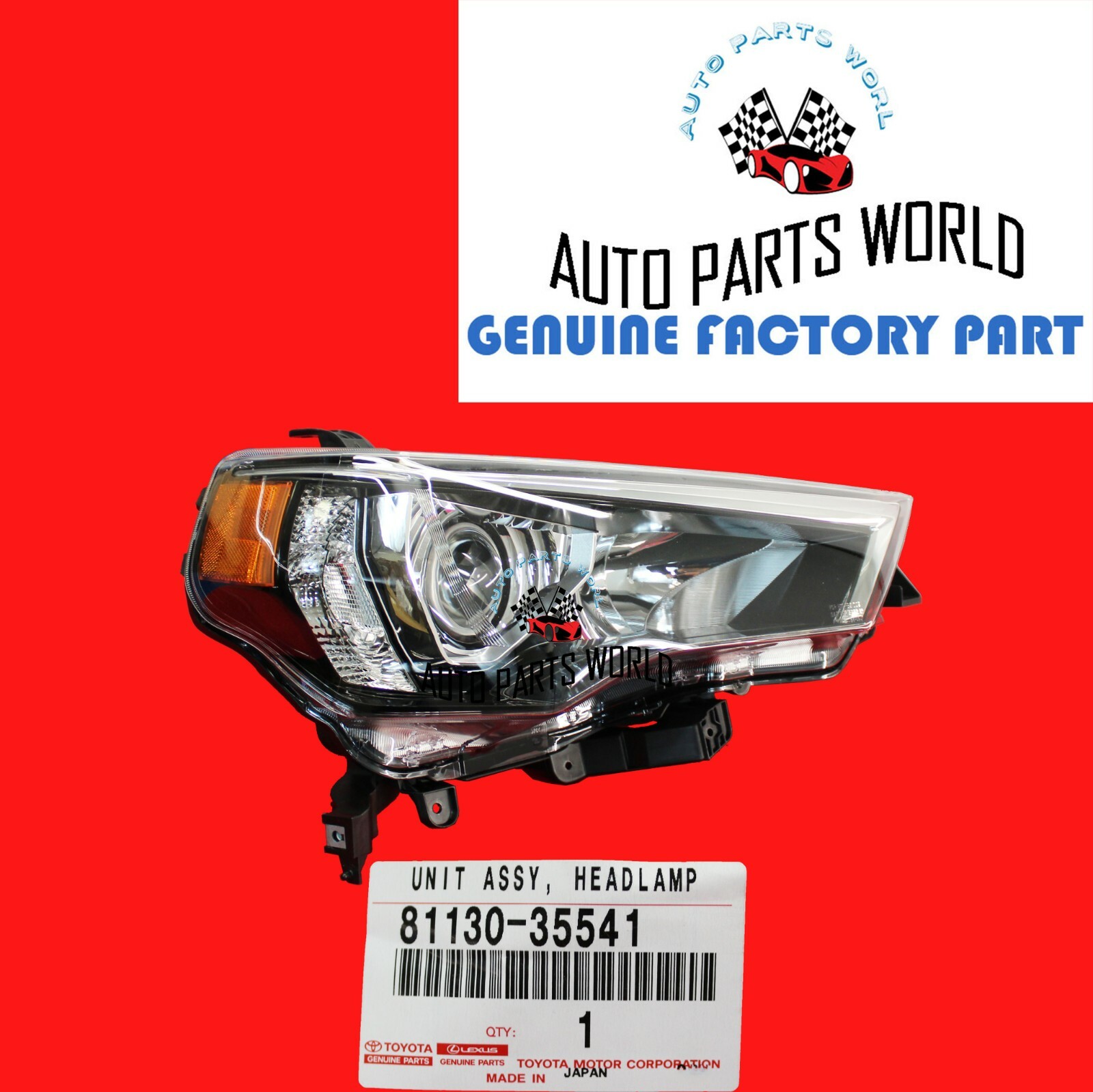GENUINE OEM TOYOTA 14-20 4RUNNER RIGHT PASSENGER SIDE HEADLIGHT UNIT ...
