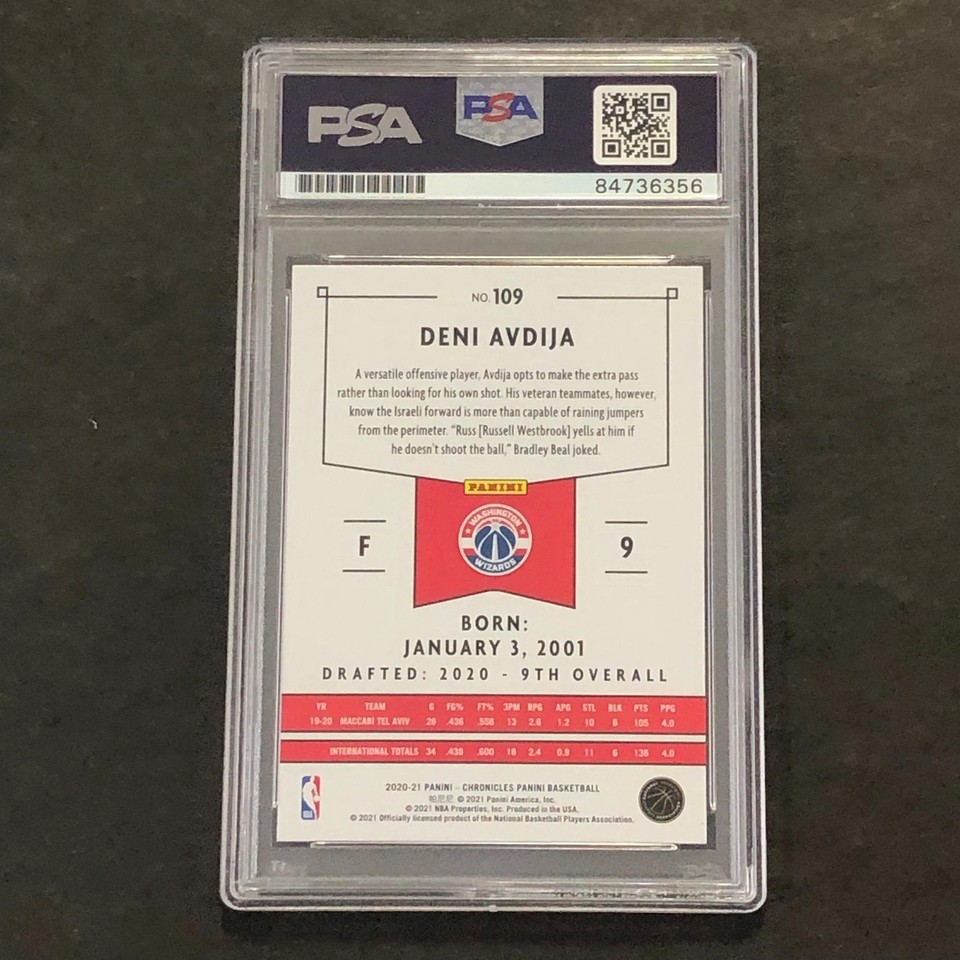 2020-21 Panini Chronicles #109 Deni Avdija Signed AUTO PSA Slabbed RC ...