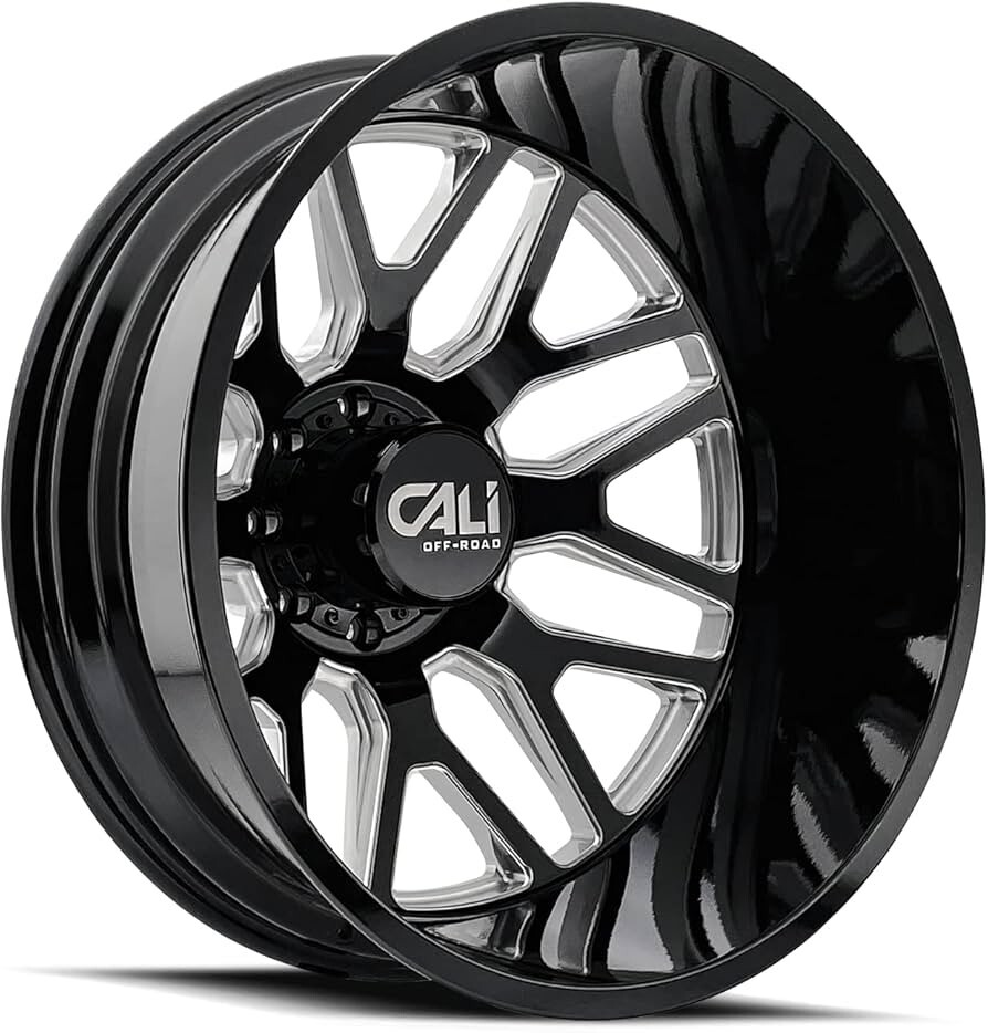 24'' Cali Invader Black Milled Dually Wheels 35'' Tires 8X210 3500 Rims ...