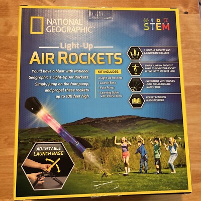 National Geographic Toy Light up Air Rockets STEM 100 FT 3 Rockets. NIB ...