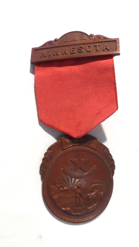 GREAT Minnesota GAR 1889 Badge Inscribed On Reverse "Made Of MN Copper ...