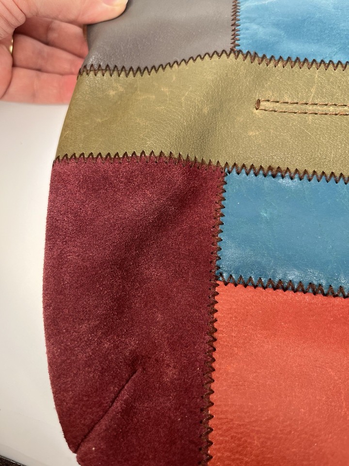 The Sak Leather Hobo Patchwork Suede Multicolor Purse Indio Leather | eBay