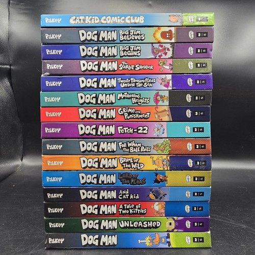 Dog Man Book Set 1-13 + 1 Cat Kid Comic Club Dav Pilkey Hardcover | eBay