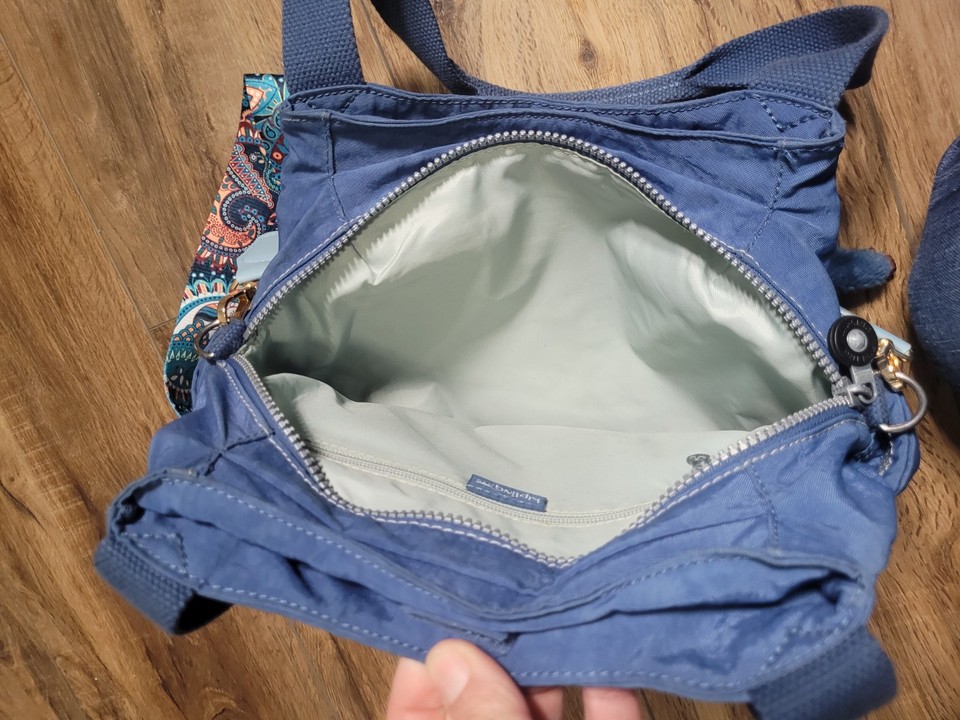 Kipling Felix Large Handbag Blue With Paisley Strap And Robyn Charm ...