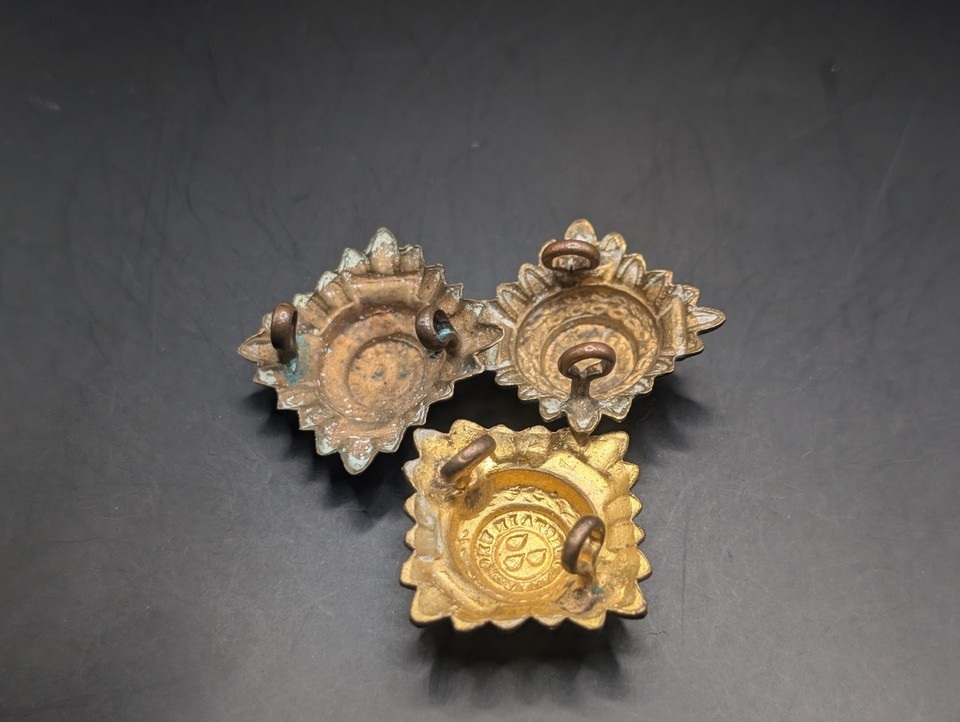 3 X Officers Rank Insignia Bath Stars Pips With Lugs. Antique British ...