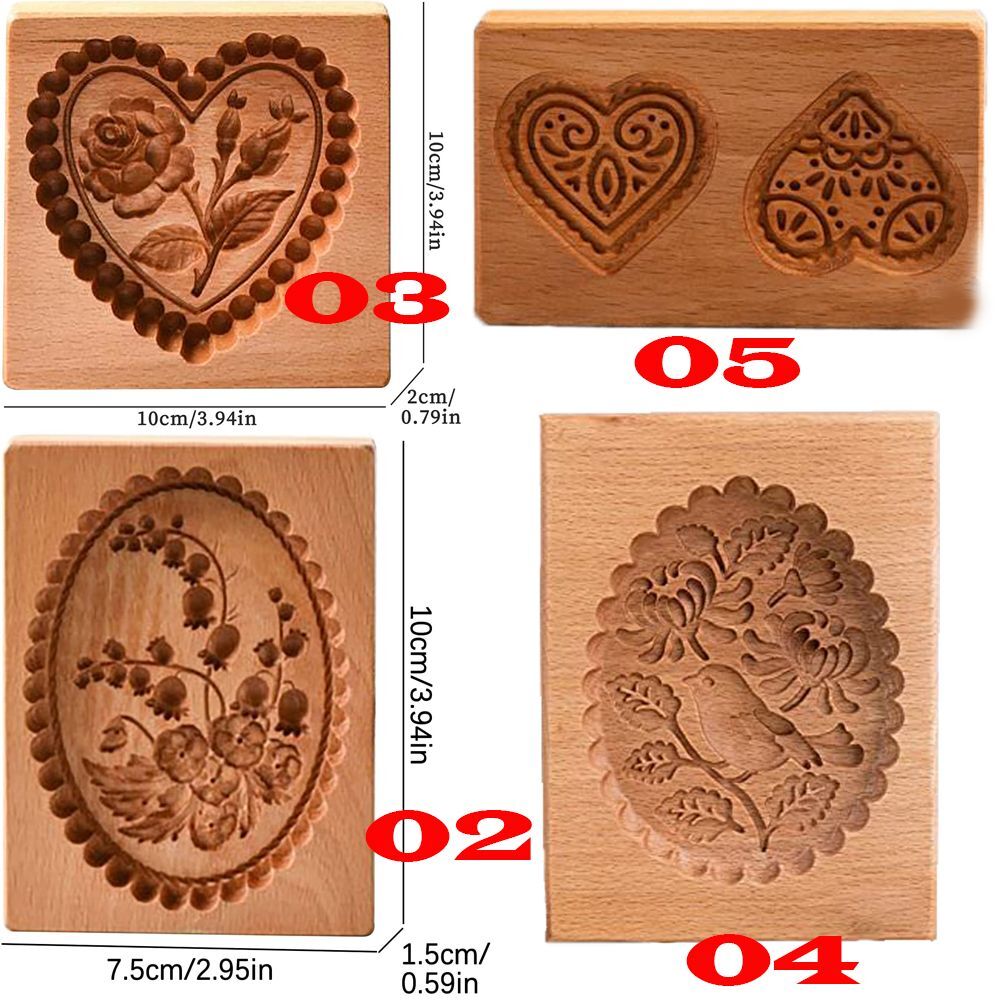 Shortbread Mold Carved Wooden Gingerbread Cookie Mold Cookie Cutter ...