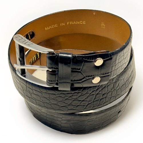 $2900 ZILLI BLACK CROCODILE 40mm BELT Lined Adjustable Authentic ...