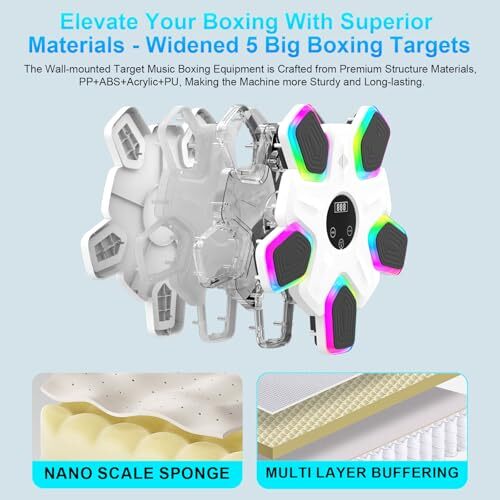 Music Boxing Machine, Intelligent Musical Punching Workout White ...