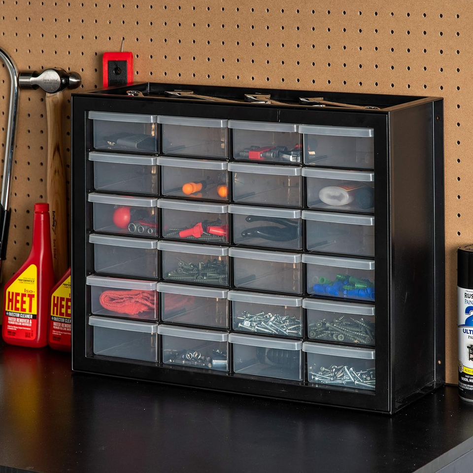 Screw Organizer Hardware Storage Organizer 24 Drawer Parts Cabinet | eBay