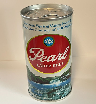 PEARL LAGER BEER Tab Top top can ALL ORIGINAL B/O early LIFT RING ...