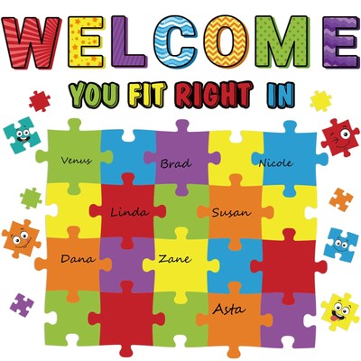 Welcome Bulletin Board Set with Puzzle Pieces for Classroom Decorations ...