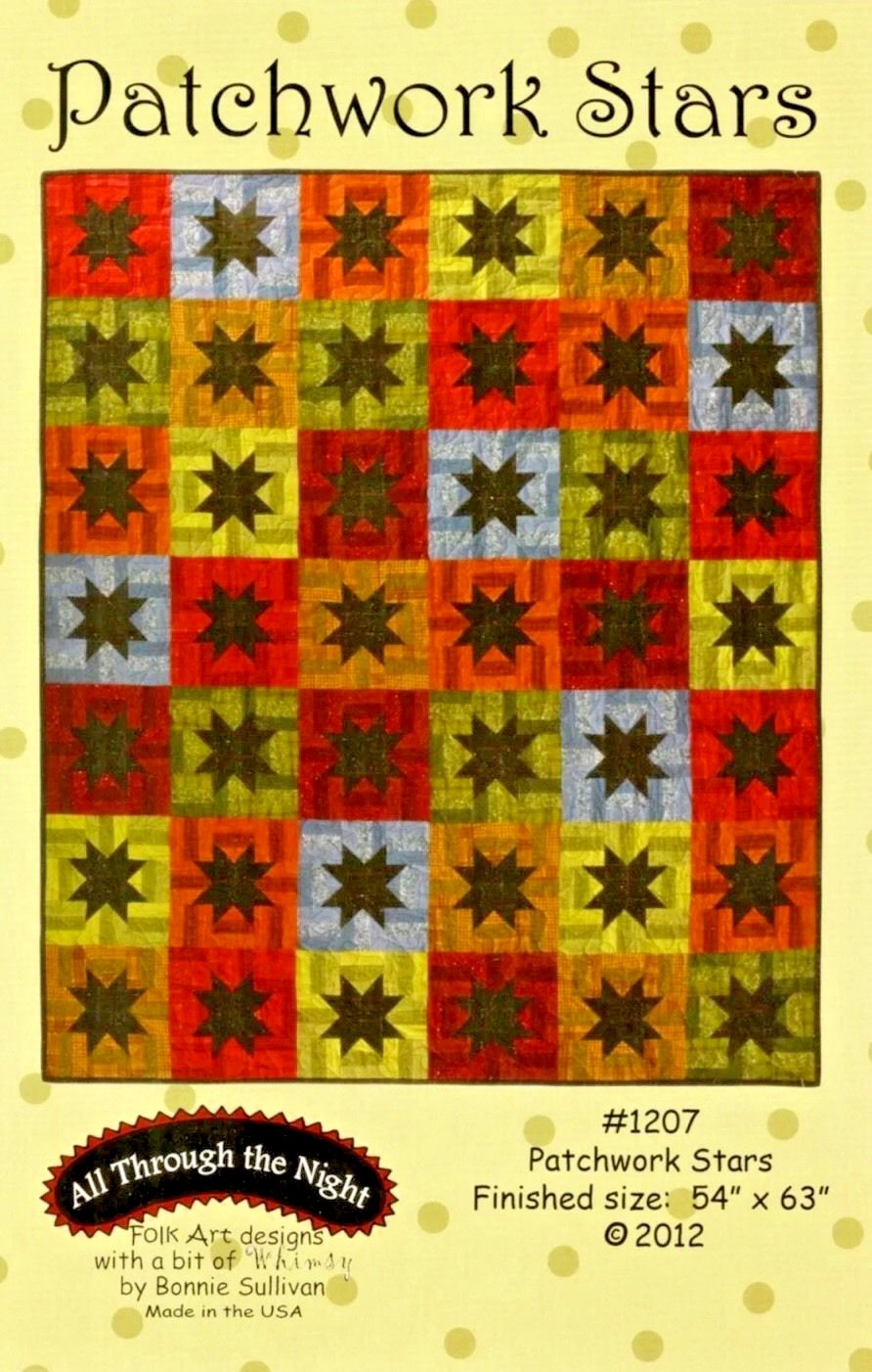 Patchwork Stars Quilt Pattern from All Through the Night 54" x 63" | eBay
