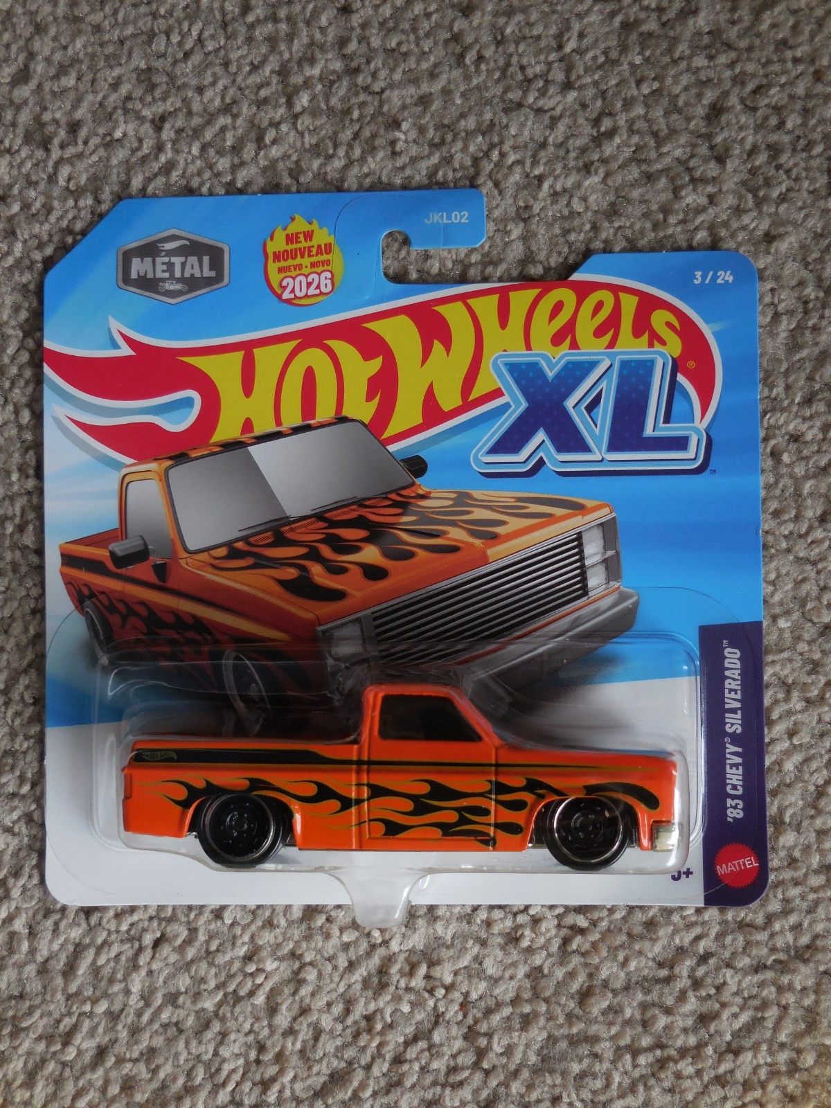 NEW 2026 HOT WHEELS XL 83 CHEVY SILVERADO PICKUP / 1:43 SCALE / ORANGE ...