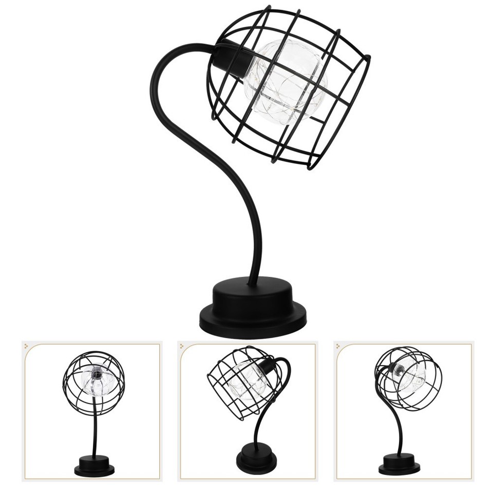 Vintage Night Lamp Iron Wire Table Lamp Modern Metal Table Lamp Desk ...