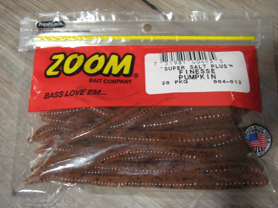 Zoom Soft Baits - 4 3/4" Finesse Worms 004 - Choose Colors - 20 Worms ...