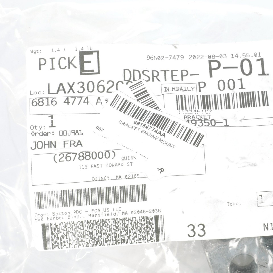 2012-2016 DODGE DART ENGINE MOTOR MOUNT BRACKET OEM NEW GENUINE MOPAR ...