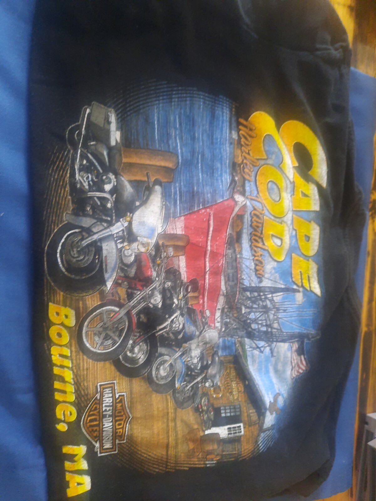 Harley Davidson Cape Cod Motorcycle Pocket Black T-sh… - Gem