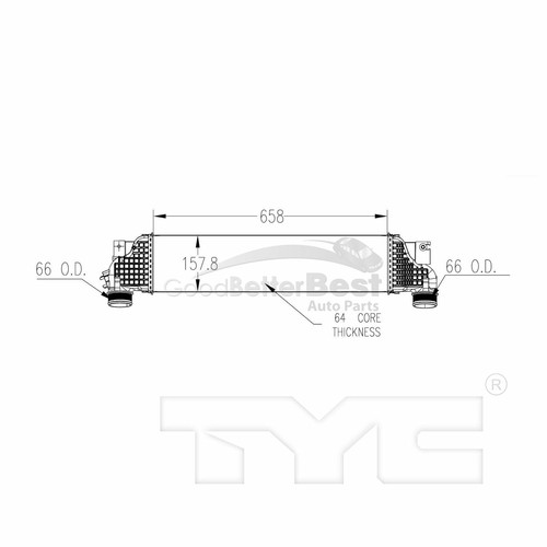 One New TYC Turbocharger Intercooler 18085 F2GZ6K775A for Ford Lincoln ...