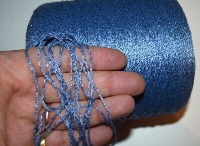 Blue 1.5mm Zari Lurex rope yarn, metallic thread Unique yarn 100yards ...