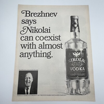 Nikolai Vodka 1968 Vintage Print Ad 10.25"x13" Four Roses Distilling Co ...