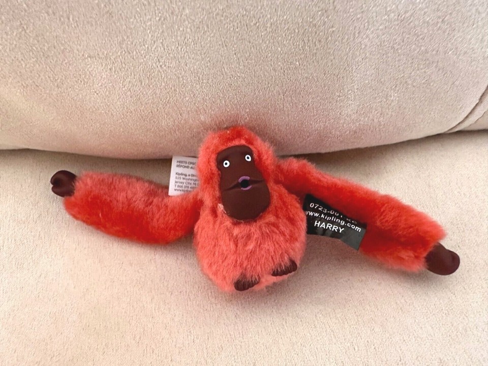 NWT KIPLING MONKEY KEYCHAIN KEY RING CHARM BLACK RED GRAY BLUE GREEN ...