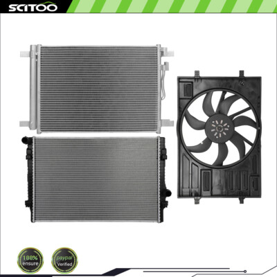 A/C Cooling Fan & Radiator & Condenser Kit For 2015-16 2017 2018 ...