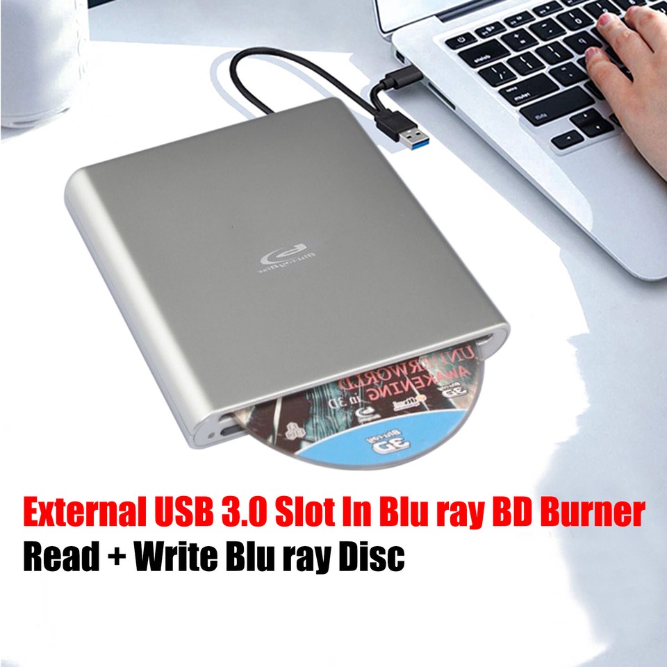 6X Blue ray Burner External BD-R BD DVD CD RW Disc Writer PC Laptop ...