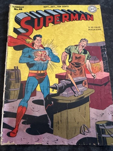 Superman #48 DC Comic Book 1947 - Golden Age Lex Luthor Appearance | eBay
