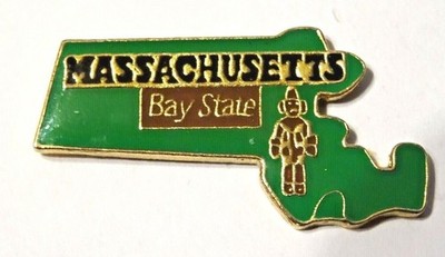 MASSACHUSETTS ~ THE BAY STATE ~ ENAMEL LAPEL PIN | eBay