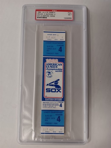 1983 ALCS GAME 4 ORIOLES 3 VS WHITE SOX 0 MARTINEZ VS BURNS FULL TICKET ...