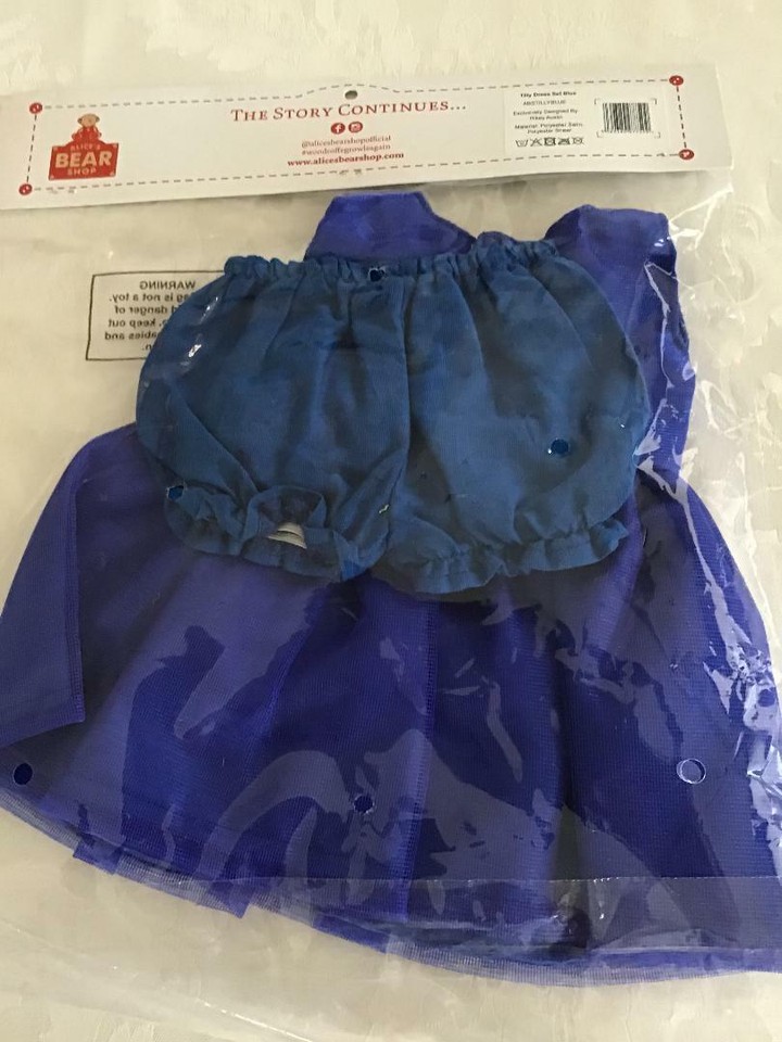 ALICE'S BEAR SHOP CLOTHING TILLY'S DARK BLUE DRESS * BY CHARLIE BEARS ...