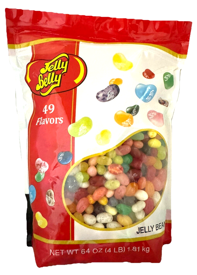 Jelly Belly Gourmet Jelly Beans Candy 49 Flavors 4 LB 64OZ Resealable ...