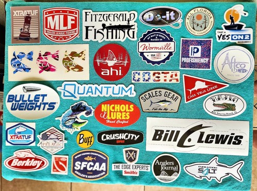 30+ - DIFFERENT & AUTHENTIC - SPORT FISHING DECALS LOT - OFFSHORE VINYL ...