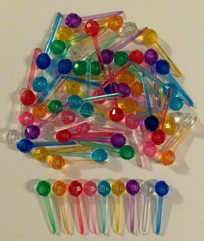 100 LARGE PIN LIGHTS BULBS Vintage Ceramic Christmas Tree 7mm Pegs 9 ...