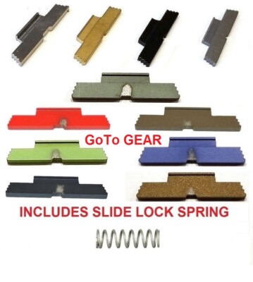 Extended Stainless Steel Slide Lock Lever + Spring For GLOCK 17 19 19X ...