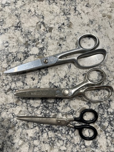 Lot Of 3 Vintage Scissors. WISS CC7 Pinking Shears, Gold Pearl, Ja-son ...