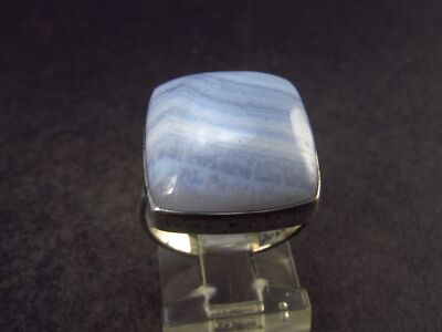 Blue Lace Agate Holly Agate Silver Ring from Namibia - 5.6 Grams - Size ...