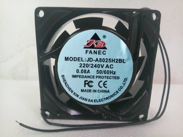 1 pcs JD FANEC Fan JD-A8025H2BL 220V 8025 8CM cabinet fan Aluminum ...