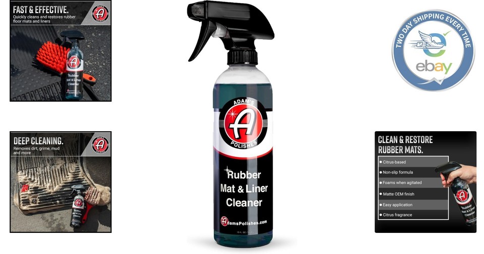 Adam's Rubber Mat & Liner Cleaner - 16oz Citrus Foam Protector for ...