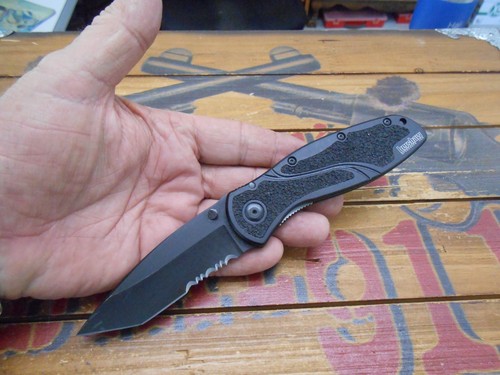 Kershaw Blur 1670TBLKST Speedsafe Pocket Knife Combo Edge Tanto Blade USA | eBay