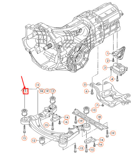 AUDI A6 C6 FRONT SUPPORT FRAME FRONT BONDED RUBBER BUSH 4F0399415C NO🇺🇸 ...