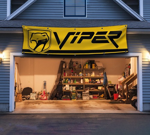 Dodge Viper Banner 2x8ft Flag SRT Car Racing Show Garage Man Cave Wall ...