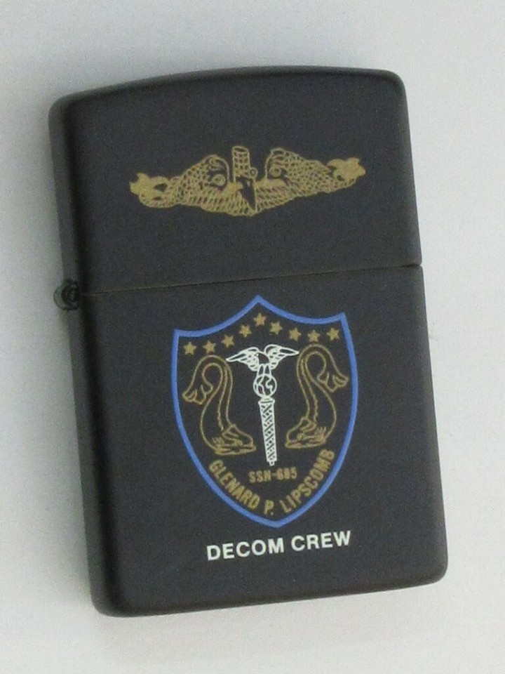 Vintage Zippo USS Glenard P. Lipscomb SSN-685 US Navy Submarine Lighter ...