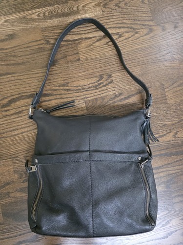 The Sak Collective black Suri pebbled leather hobo bag boho hippie ...