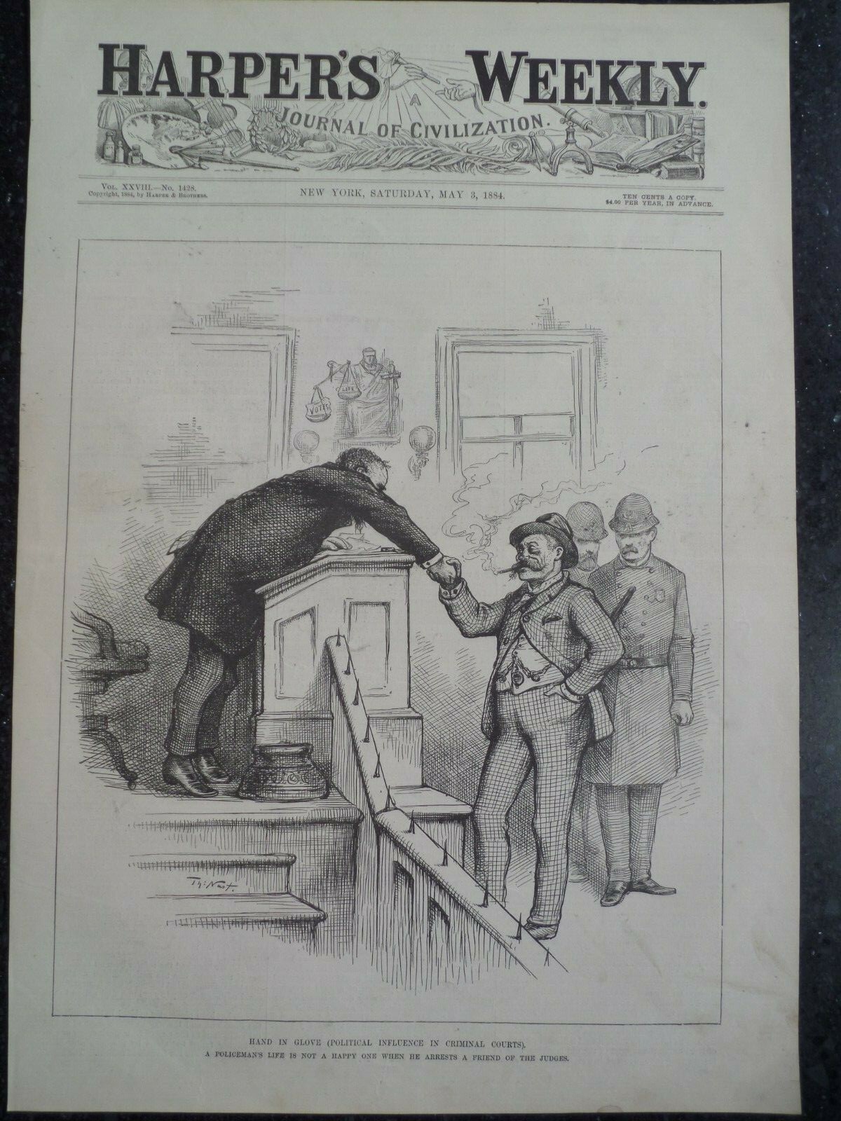 Tammany Hall Political Influence Criminal Court Judge Harper's Weekly ...