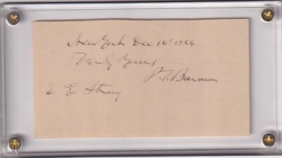 P.T. Barnum-RARE 1866 Signature-Encased | eBay