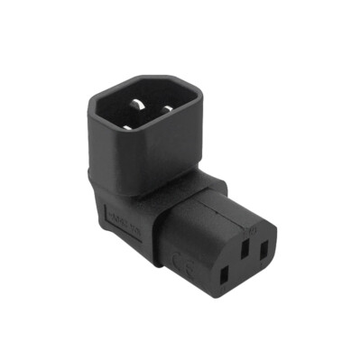10A 3Pin IEC Connector Down UP 90 Angled IEC 320 C14 Male To C13 Female ...
