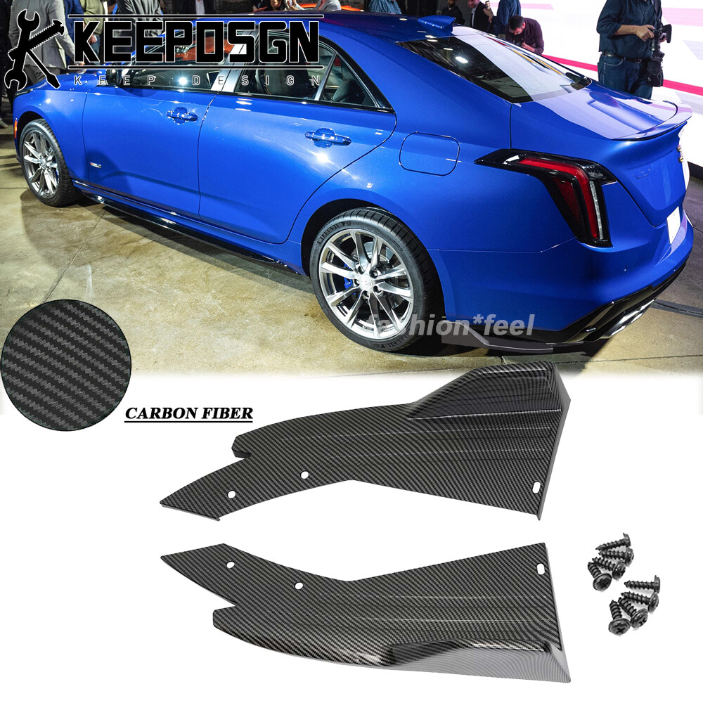 For Cadillac CT4 VCT5 V CARBON FIBER Rear Bumper Lip Diffuser Splitter ...