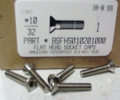 #10-32x1 Flat Head Hex Socket Cap Screws Stainless Steel (25) | eBay