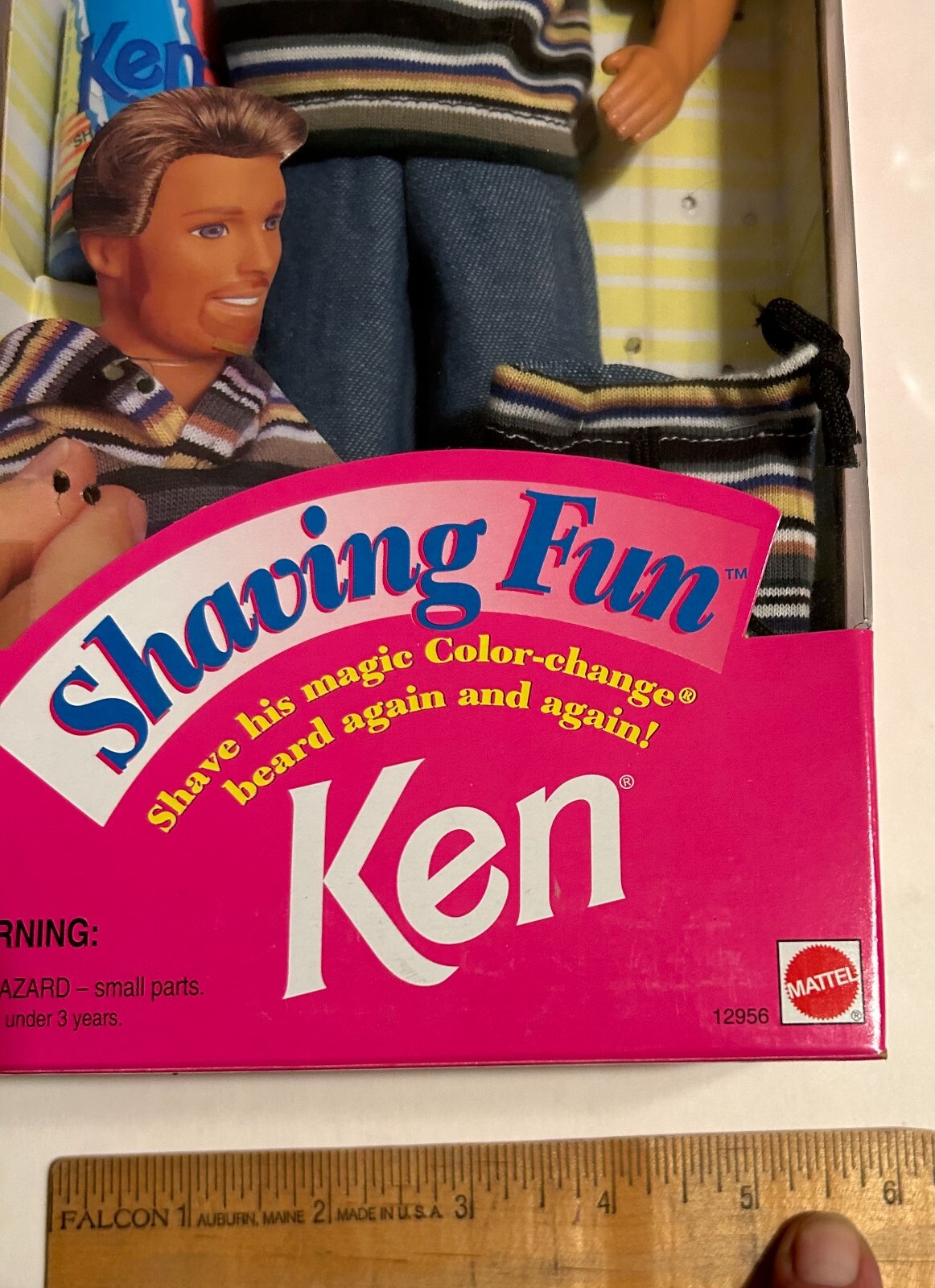 Barba vintage 1994 SHAVING FUN KEN DOLL que muda de cor NRFB Mattel #12956